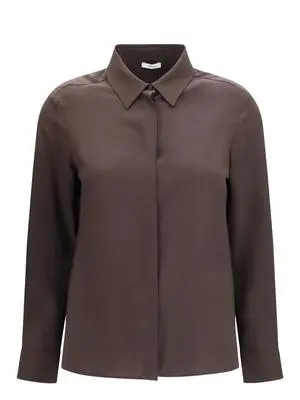 LARDINI Silk Shirt - Brown