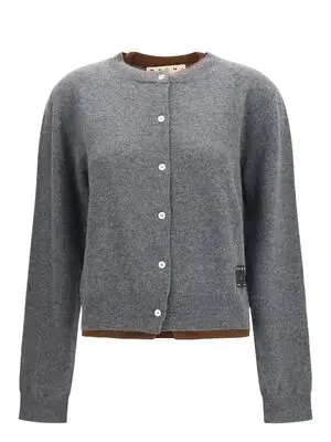Marni Layered Effect Cashmere Cardigan - Grey