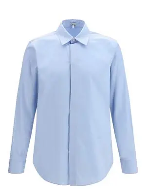 Loewe Lightweight Cotton Poplin Shirt Light Blue