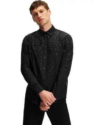 Karl Lagerfeld Rhinestone Dégradé Shirt - Black
