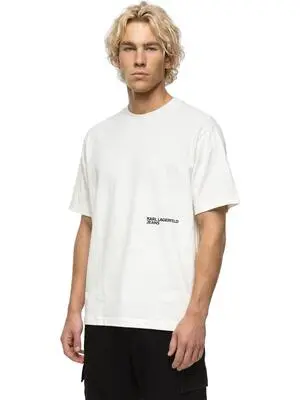 KL JEANS Relaxed Seam-detail T-shirt - Egret