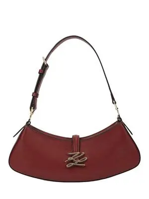 Karl Lagerfeld K/autograph Leather Shoulder Bag - Dark Cherry