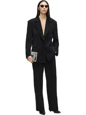 Karl Lagerfeld Tailored Rhinestone Pants - Black