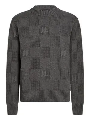 Karl Lagerfeld Monogram Checked Knitted Sweater - Shadow