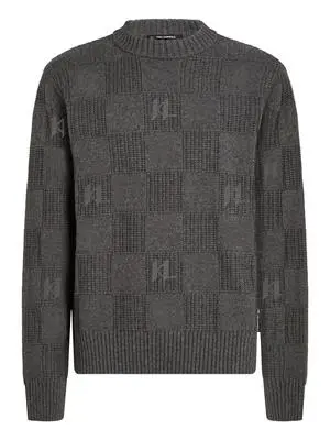 Karl Lagerfeld Monogram Checked Knitted Sweater - Shadow