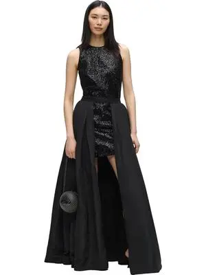 Karl Lagerfeld Transformable Sequined Dress - Black