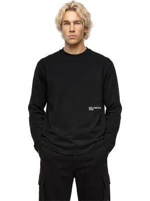 KL JEANS Long-sleeved Seamed T-shirt - Black