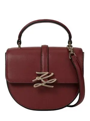 Karl Lagerfeld Karl Lagerfeld K/Autograph Leather Top Handle Bag Dark Cherry