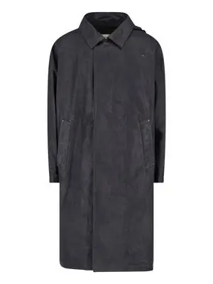 LEMAIRE Coated Cotton Trench Coat - Black