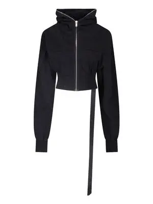 Rick Owens Collage Gimp Zip Up Hoodie - Black
