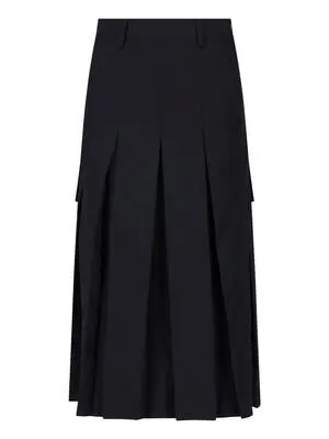 MAISON MARGIELA Asymmetrical Pleated Skirt - Black