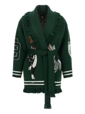Alanui Sporty Bugs Bunny & Sylvester Cardigan - Green