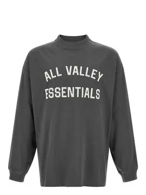 Fear Of God Merch' Graphic Long Sleeve T-shirt - Gray