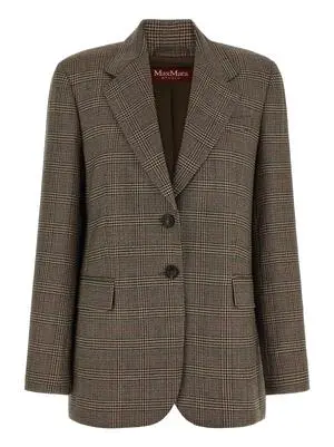Max Mara Mstalca Wool Check Blazer - Brown