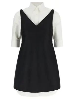 Balenciaga BALENCIAGA Chemisier Ibrido Dress White/black