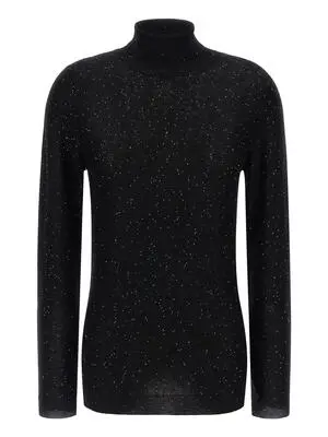 Fabiana Filippi Sequin Turtleneck Sweater - Black