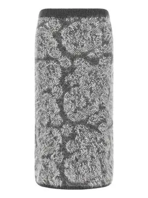 NUDE Jacquard Knit Midi Skirt - Gray