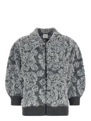NUDE Jacquard Knit Cardigan - Gray