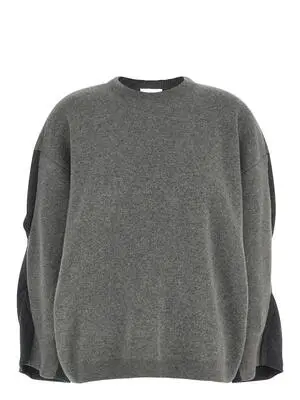 NUDE NUDE Two-Tone Sleeve Sweater Gray