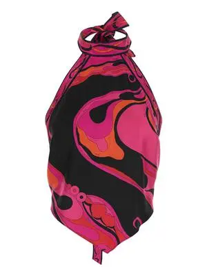 Emilio Pucci Silk Orchidea Print Halterneck Top - Multicolor