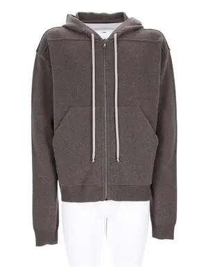 Rick Owens Cashmere And Wool Zip-up Hoodie - Brown