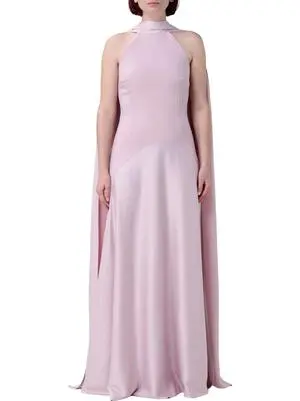 Solace London Elegant Crepe Dress - Pink
