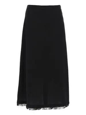 Max Mara Fringe Detailed Longline Skirt - Black
