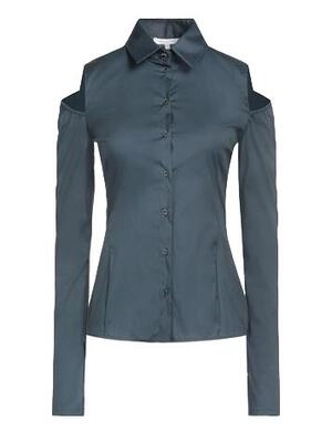 PATRIZIA PEPE Woman Shirt Deep Teal Size 4 Cotton, Polyamide, Elastane