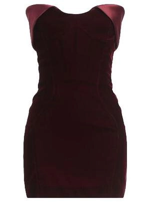 MUGLER Velvet And Satin Mini Dress - Red