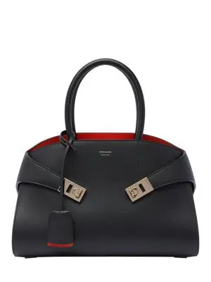 FERRAGAMO FERRAGAMO Medium Bicolor Hug Handbag Black