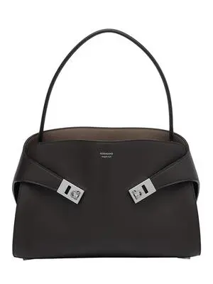 FERRAGAMO Medium Hug Soft Shoulder Bag - Brown
