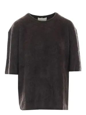LISA YANG Maren Short Sleeves Sweater - Gray