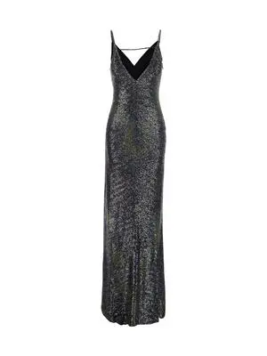 Missoni Sequin Embellished Sleeveless V-neck Long Dress - Multicolor