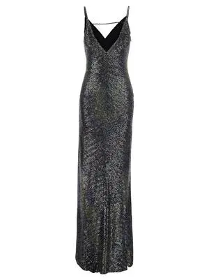 Missoni Sequin Embellished Sleeveless V-neck Long Dress - Multicolor