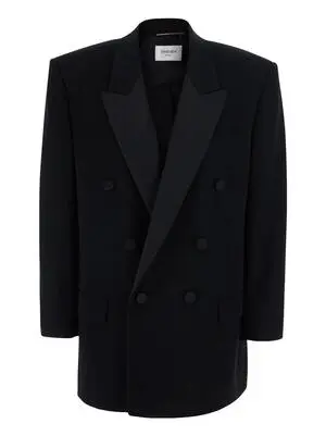 Saint Laurent Wool Double-breasted Jacket - Multicolor