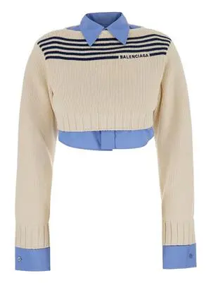 Balenciaga Layered Crop Sweater - Multicolor