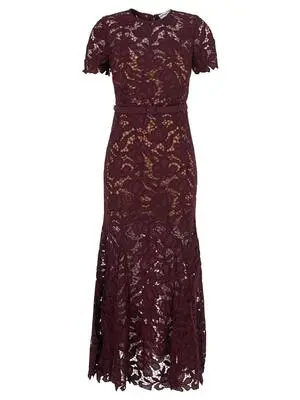 SELF-PORTRAIT Long Lace Dress - Multicolor