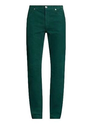 120% Lino Cotton Elastane Casual Pants - Green