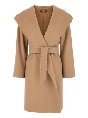 Max Mara MAX MARA STUDIO Hooded Belted Coat Multicolor