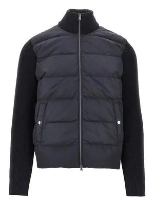 Herno Padded Nylon And Wool Cardigan - Blue