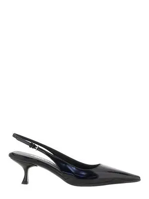Prada Spazzolato Leather Re-edition Slingback Pumps - Black