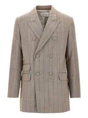 AMI Double-breasted Wool Jacket With Martingale Man