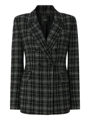 Pinko Double-breasted Check Jacket - Black