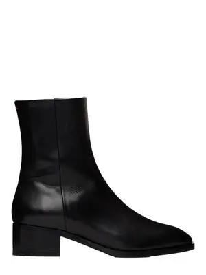 AeydĒ Solid Leather Ankle Boots - Black