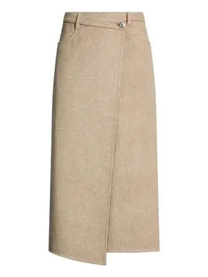 Brunello Cucinelli Wool Wrap Midi Skirt - No