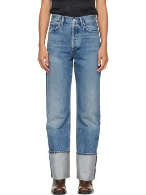 AGOLDE Cuffed Wideleg Jeans - Blue