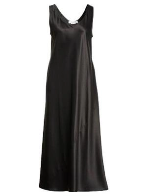 Max Mara Satin Slip Dress - Black