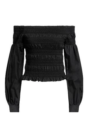 Max Mara Off-the-shoulder Poplin Blouse - Black
