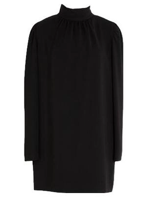 Max Mara Short Crepe Turtleneck Dress - Black