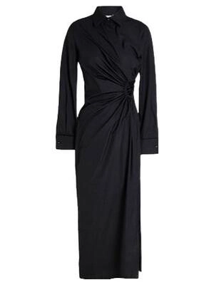 Max Mara Fitted Long Sleeve Jersey Midi Dress - Black